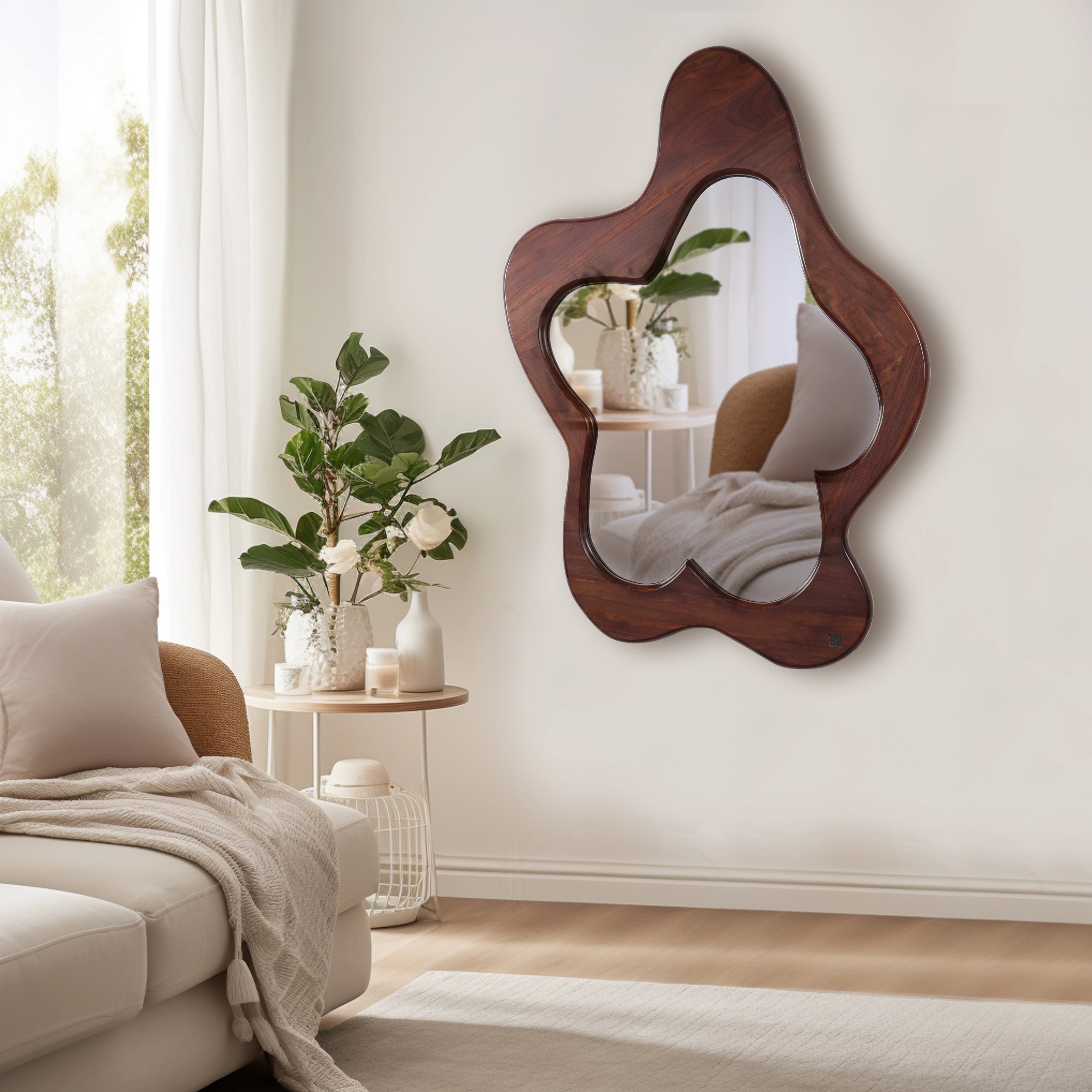 Timber Twist Teakwood Mirror – Kalatri